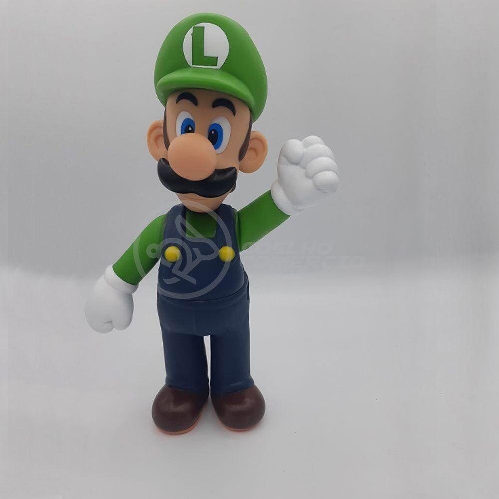 Boneco Luigi Grande Super Size 23cm - Super Mario | MadeiraMadeira
