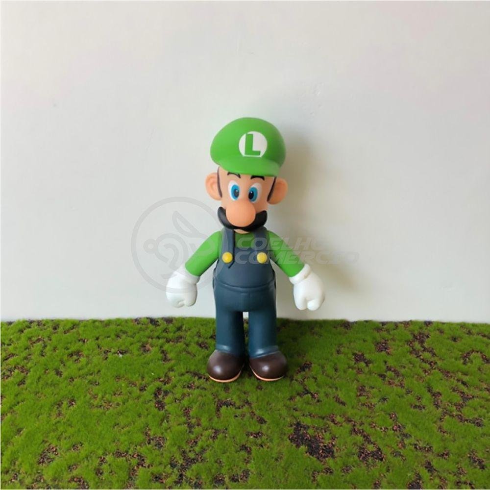 Boneco Luigi Grande Super Size 23cm - Super Mario | MadeiraMadeira