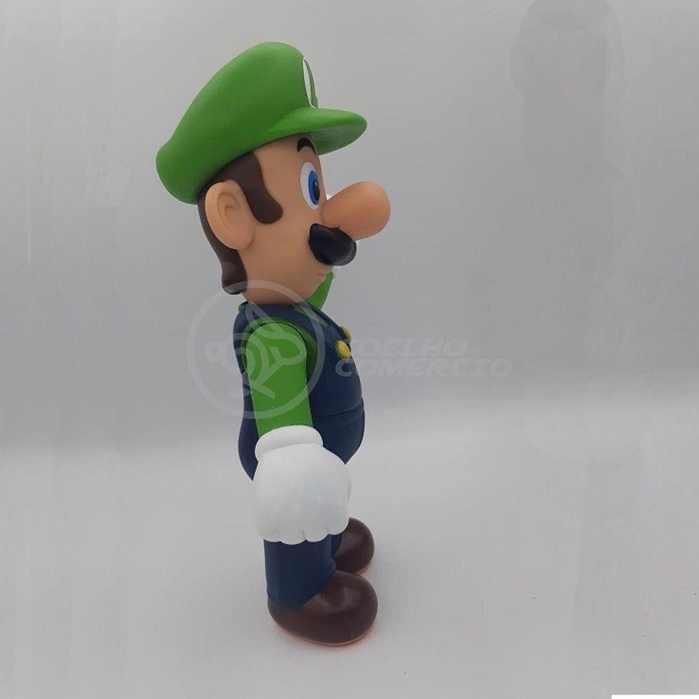Boneco Luigi Grande Super Size 23cm - Super Mario | MadeiraMadeira