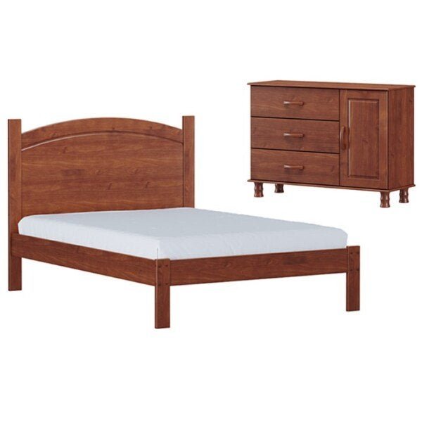 Cama Casal 1159T e Cômoda 1162T Madeira Maciça Bronze Imbuia ...