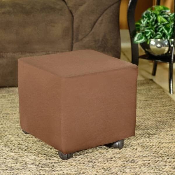 Capa para Puff Quadrado Plus Linda Luxo Marrom | MadeiraMadeira