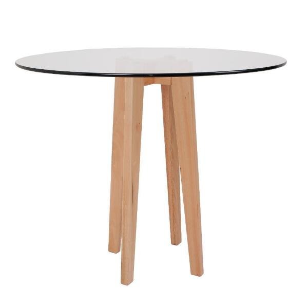 Conjunto Mesa de Jantar em Vidro 90cm com Base Vértice + 4 Cadeiras ...