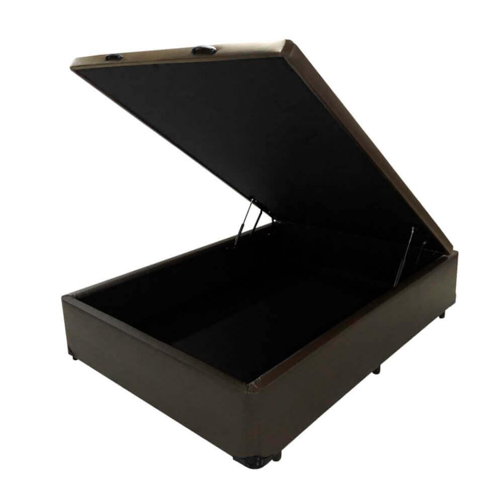 Base Box Baú Casal Queen 158cm Luckspuma Tecido Corano com Pistão a gás ...