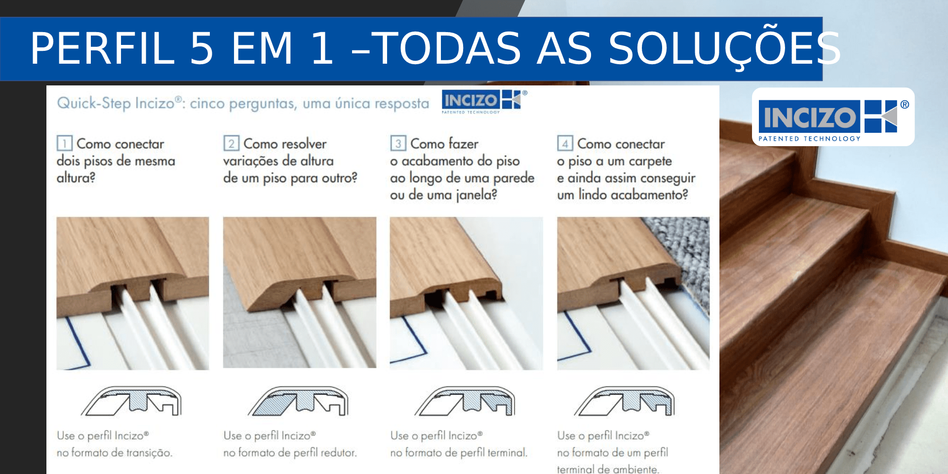 Perfil Incizo 5 em 1 Premiere 1577 1,80 Quick Step | MadeiraMadeira