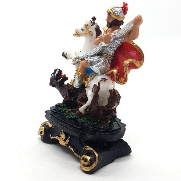 Imagem Estátua São Jorge Colonial Capa Vermelha Resina 12 Cm ...