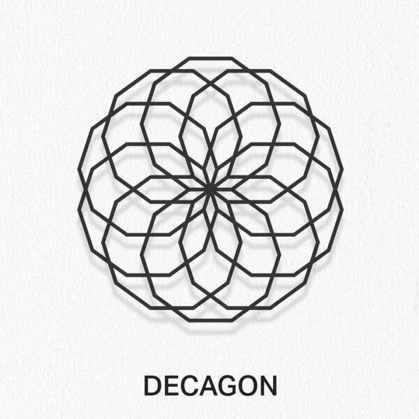 Quadro Decorativo Escultura De Parede Em Metal Decagon | MadeiraMadeira