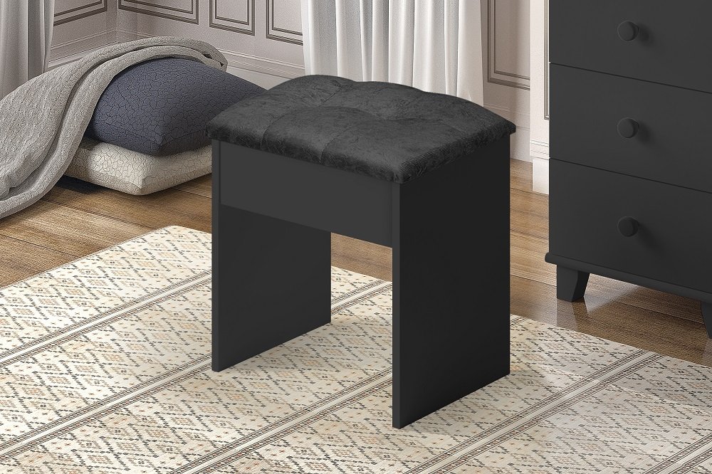 Banqueta Camarim Plus Preta | MadeiraMadeira