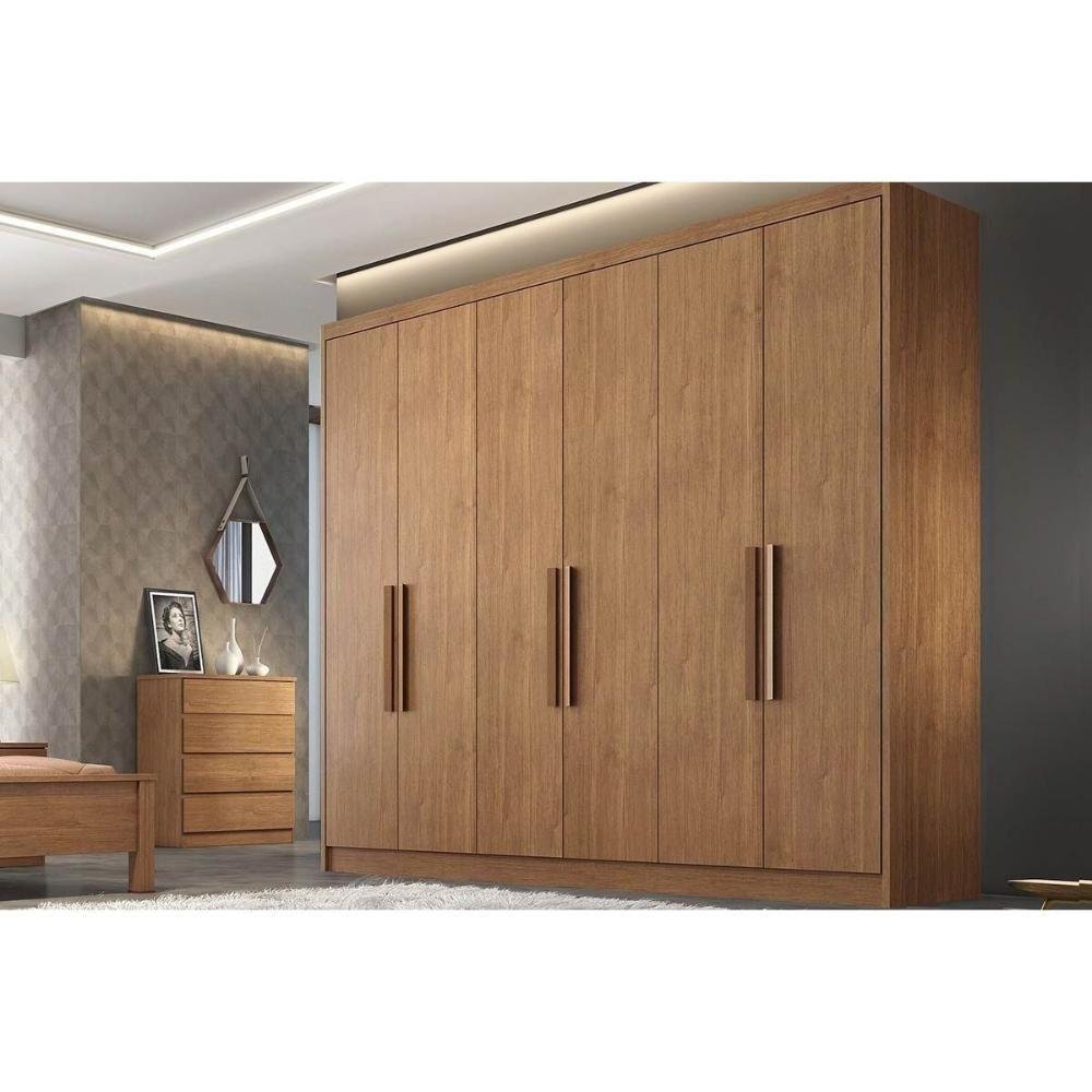 Guarda Roupa Casal 6 Portas e 6 Gavetas Rizon Plus Freijo Cumaru - Novo ...