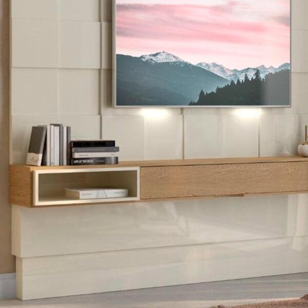 Painel para TV 75 Polegadas Off White Freijo Dalla Costa | MadeiraMadeira