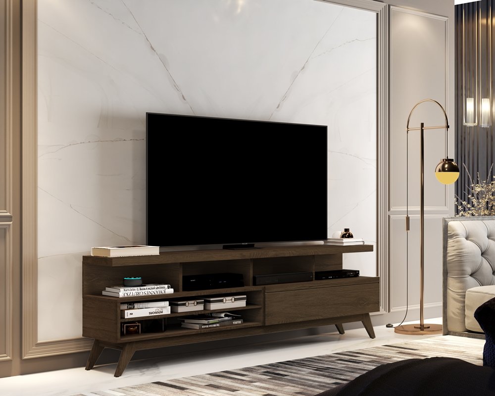 Rack P/ TV 60" Vivare 1,60 Wood 1G Giga - Cedro Amadeirado | MadeiraMadeira