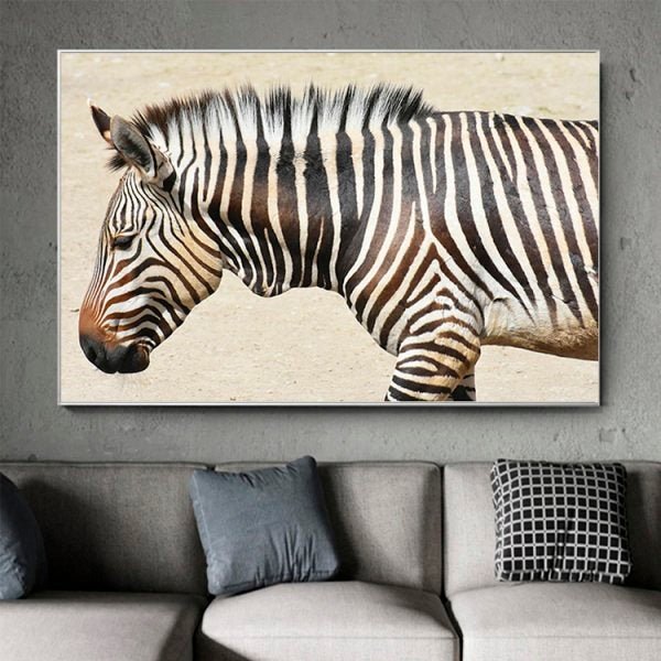 Quadro Zebra Horizontal Preto e Branco - Tela Única - 60 x 40 cm ...