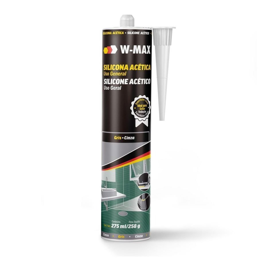 Silicone Acético W-max Wurth 264/g / 275ml Cinza | MadeiraMadeira