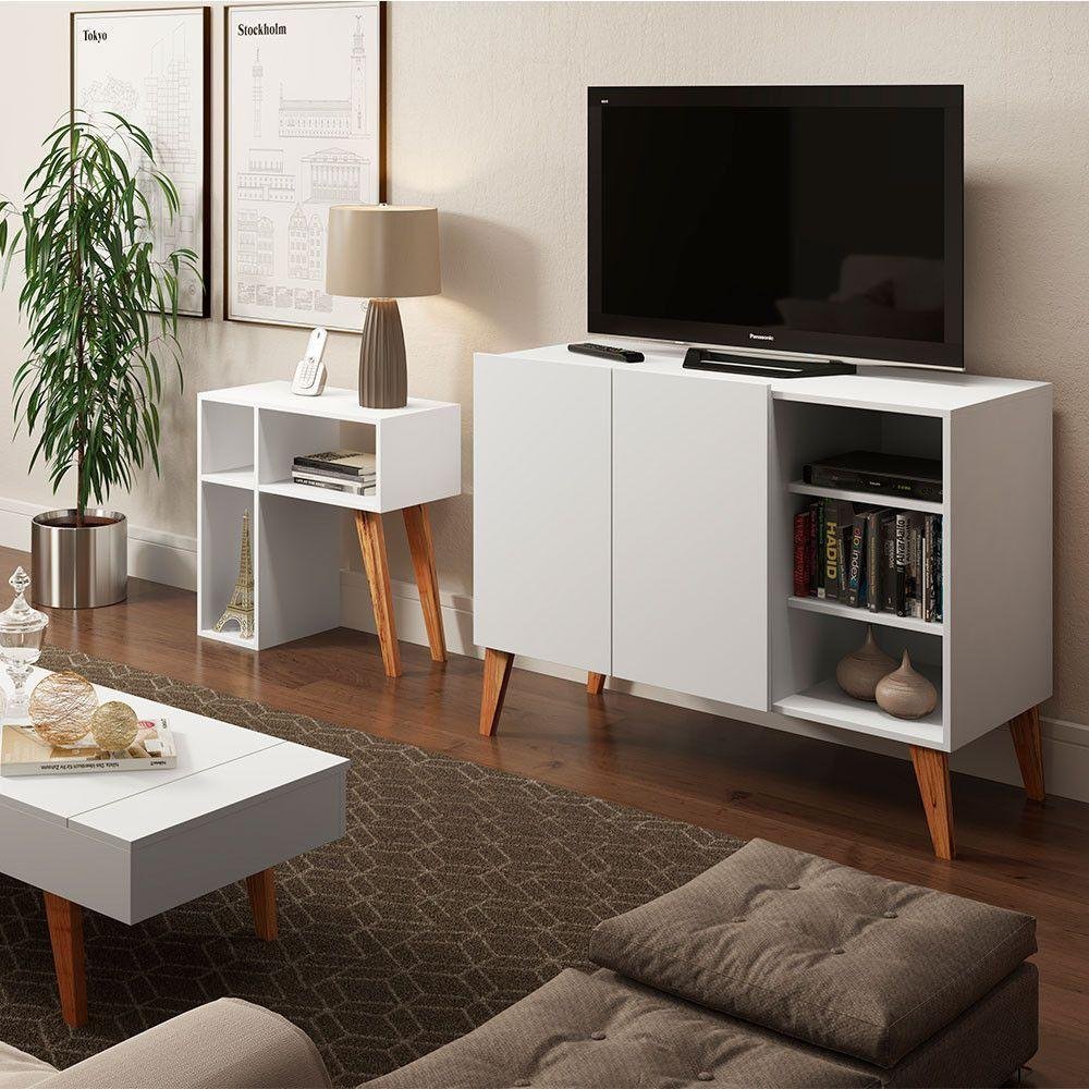 Rack Para Tv Leaves Branco | MadeiraMadeira