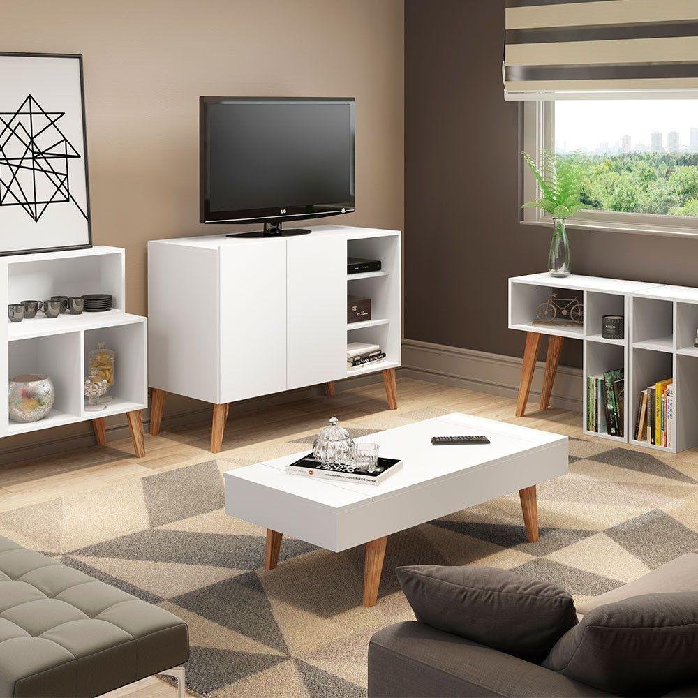 Rack Para Tv Leaves Branco | MadeiraMadeira