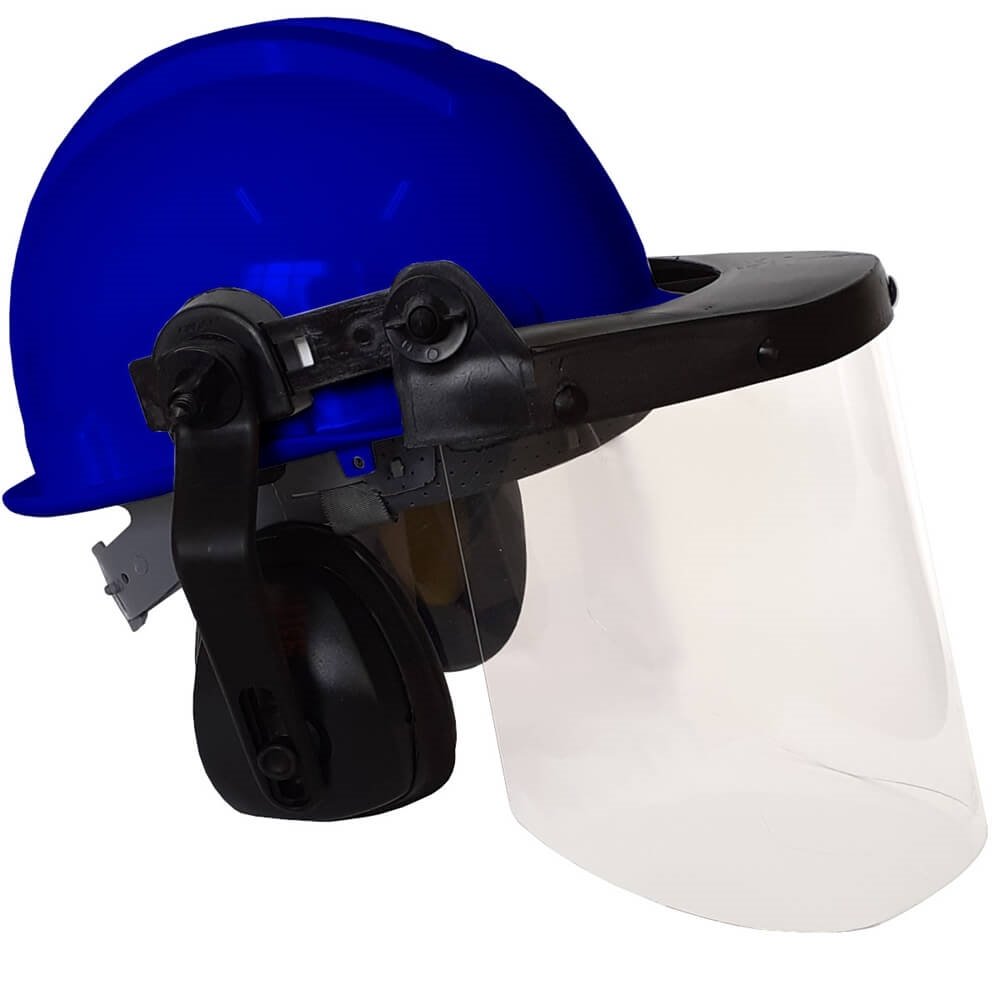 Capacete com Protetor Facial e Abafador de Ruído - LEDAN | MadeiraMadeira