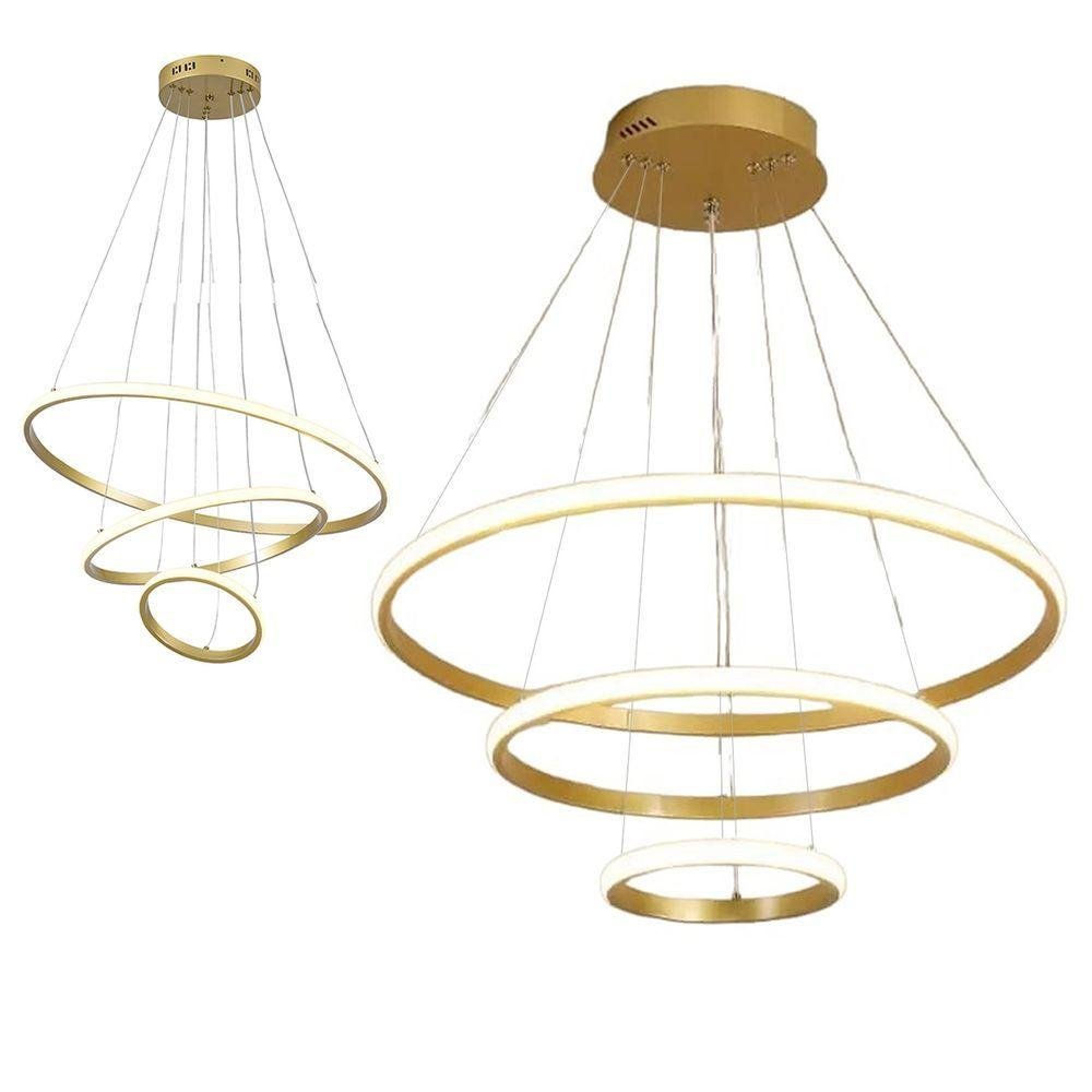 Lustre Pendente Led 3 em 1 Luminaria Aneis Perfil Infinito Arco ...