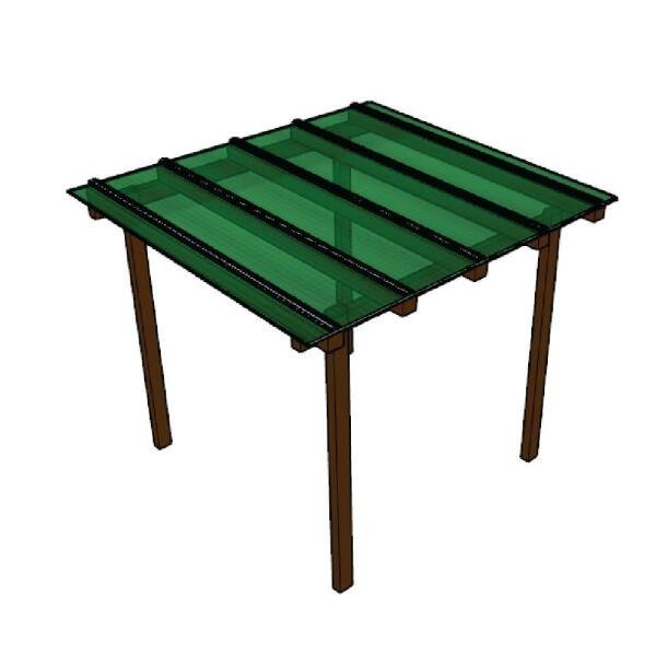 Cobertura Policarbonato Alveolar - 2,00m x 3,00m - Verde 4mm ...