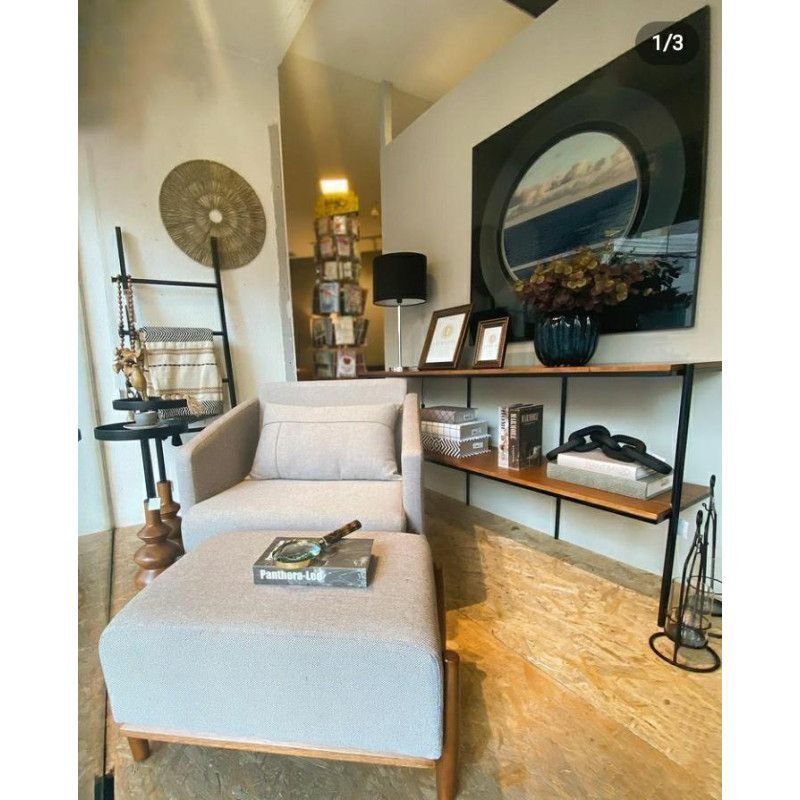 Poltrona com Puff para Sala - Jade - Decorare Móveis | MadeiraMadeira