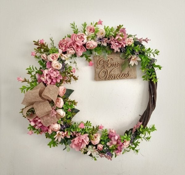 Guirlanda Floral Rústica HK Presentes Para Porta de Entrada Decoração ...