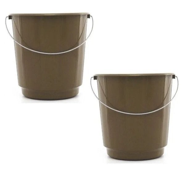 Kit 2 Baldes Alça Ferro 20L Multiuso Marrom Arqplast com Nf ...