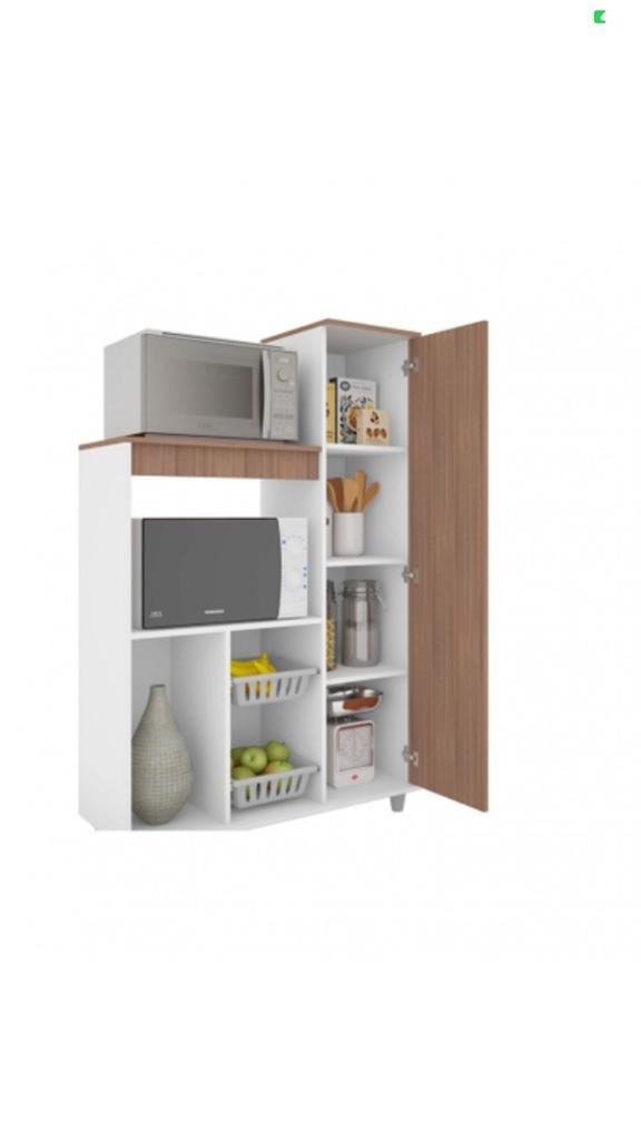 Armário Cozinha Multiuso Forno Fruteira Yara 1 porta 5 nichos 2 espaços ...