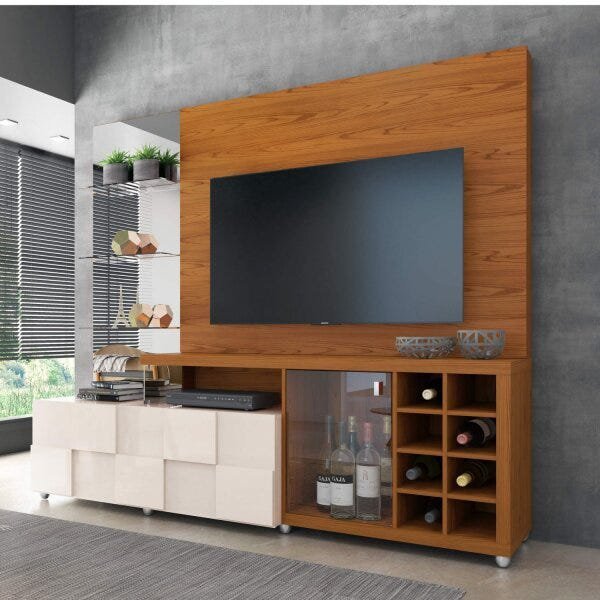 Estante Home para TV até 65 Polegadas com Adega New Pietro Espresso ...