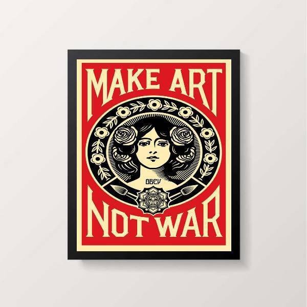 Quadro Decorativo Art Nouveau Make Art Not War | MadeiraMadeira