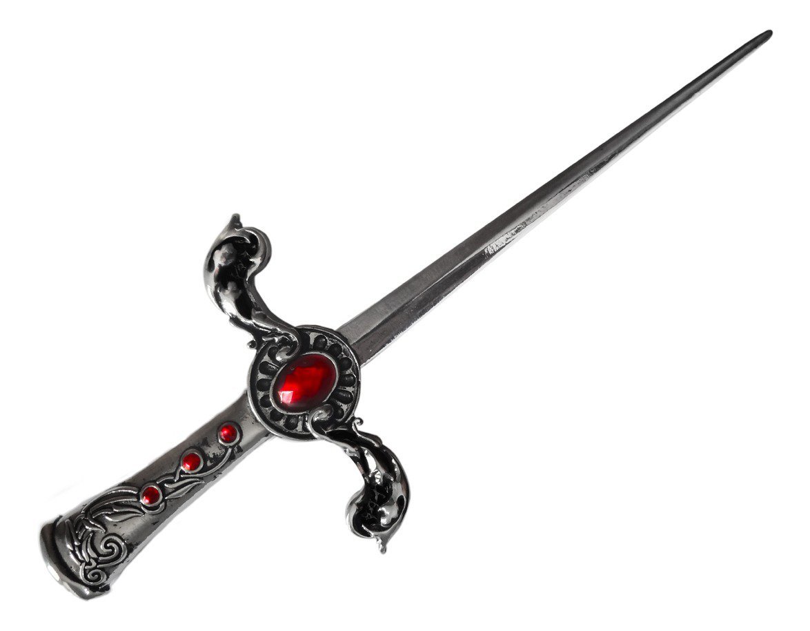 Punhal Athame Cigano com Pedra Vermelha (21cm) Relaxar e Meditar ...