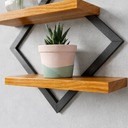 Prateleira Nicho Duplo Parede Madeira Metal Industrial Quadro ...