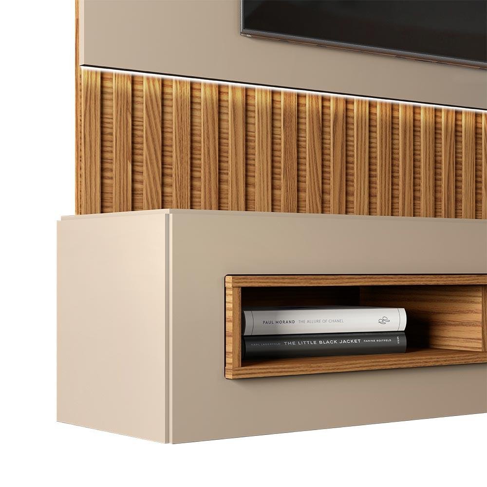 Home Suspenso Ripado 100% MDF TV Até 65 Polegadas Griz Carvalho Nobre Âmbar Shop JM | MadeiraMadeira