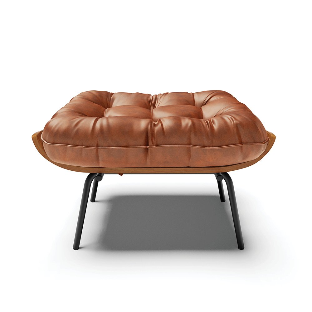 Puff Costela Corano Nozes Base Metal D'Rossi | MadeiraMadeira