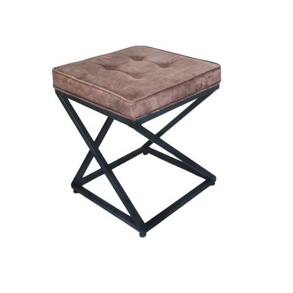 Puff Industrial Z Suede Marrom | MadeiraMadeira