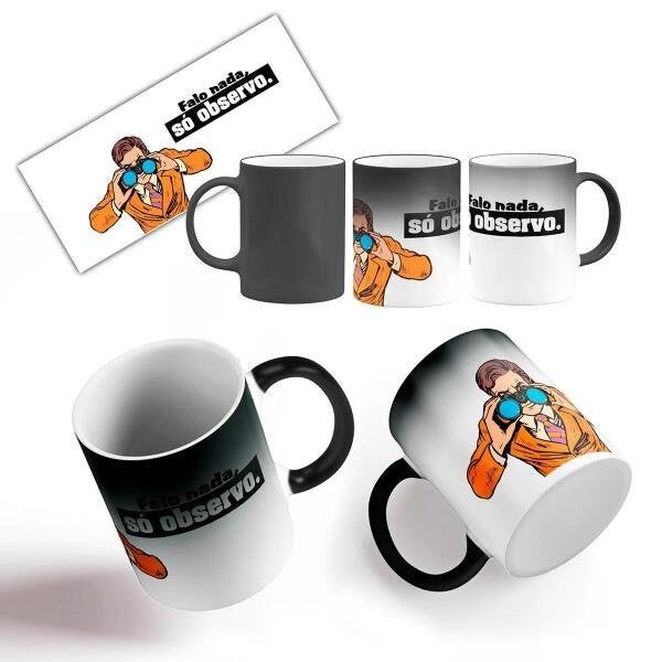 Caneca Mágica Falo Nada Só Observo Meme Engraçado | MadeiraMadeira