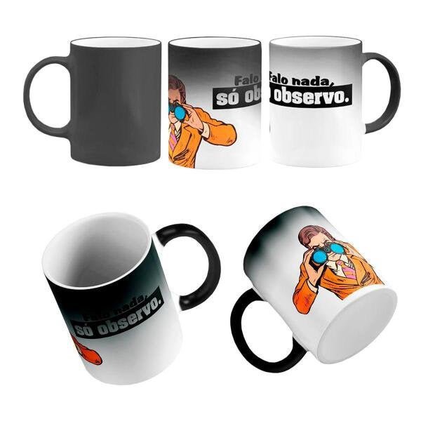 Caneca Mágica Falo Nada Só Observo Meme Engraçado | MadeiraMadeira