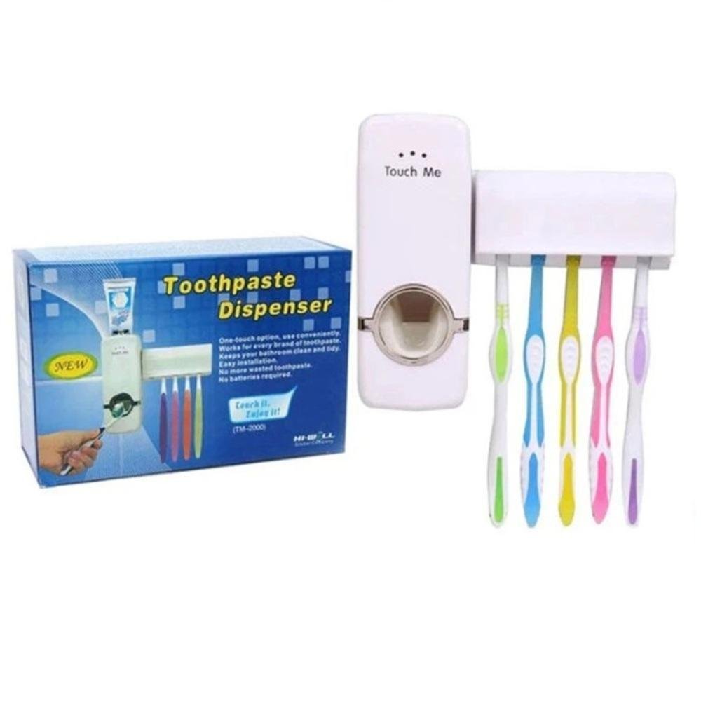 Dispenser Pasta Dente com Suporte 5 Escovas Automatico Porta Creme ...