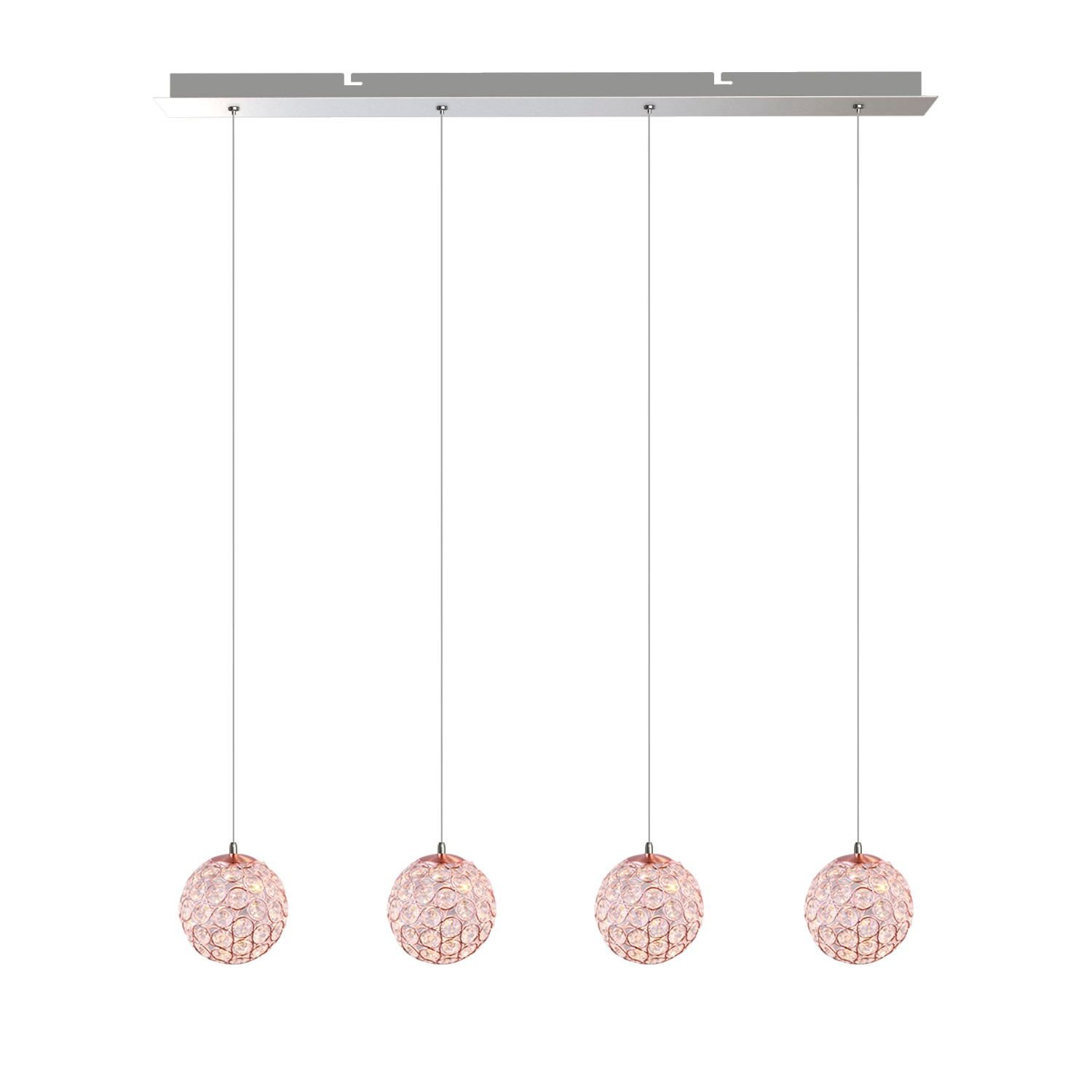 Lustre Pendente Cristal Importado LED 4L X 5w 3000k Cobre Fio ...
