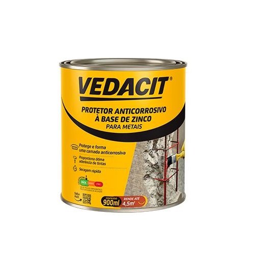 Protetor Anticorrosivo a Base De Zinco 900ml (Armatec Zn) Vedacit ...