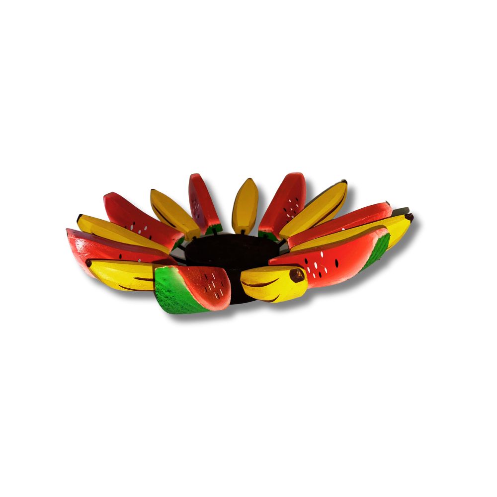 Fruteira Artesanal em Madeira Banana Melância: 30x14cm | MadeiraMadeira