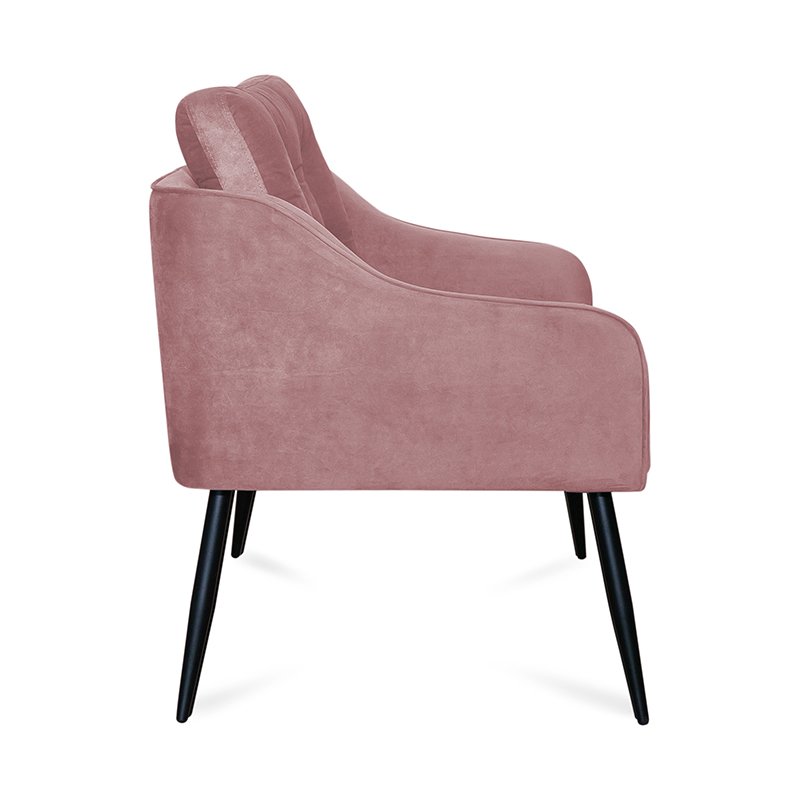 Poltrona Decorativa Delta Pés de Ferro Suede Rosa - Sheep Estofados ...