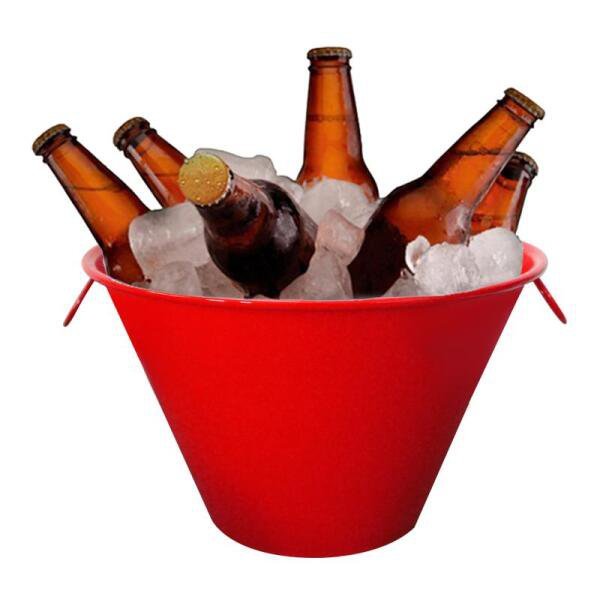 Balde de Gelo em Alumínio Vermelho | MadeiraMadeira