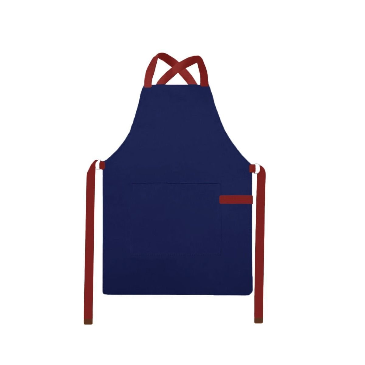Avental Azul Marinho Alça Cruzada Vermelha Restaurante Bar | MadeiraMadeira