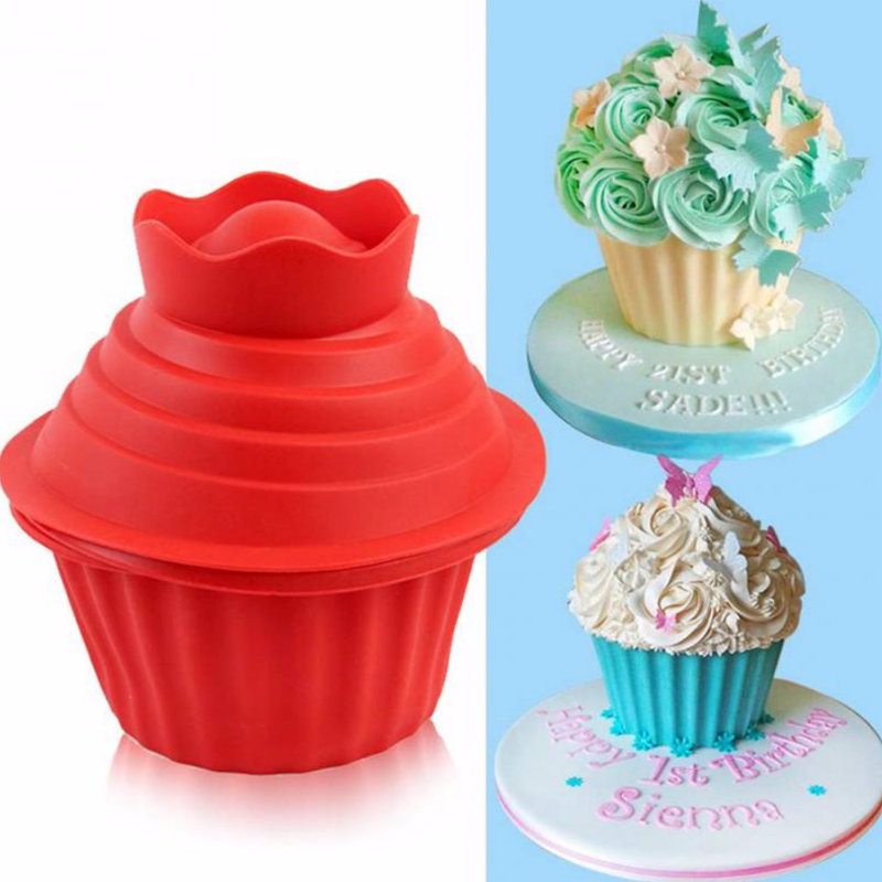Forma De Silicone Cupcake Gigante WALFOS, Molde Grande Tampa Com 3 ...