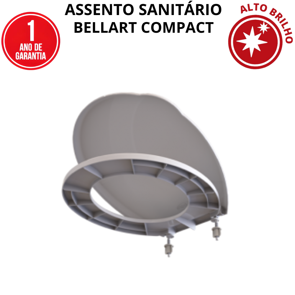 Assento Tampa para Vaso Sanitário Oval Bellart Compact Cinza Claro ...
