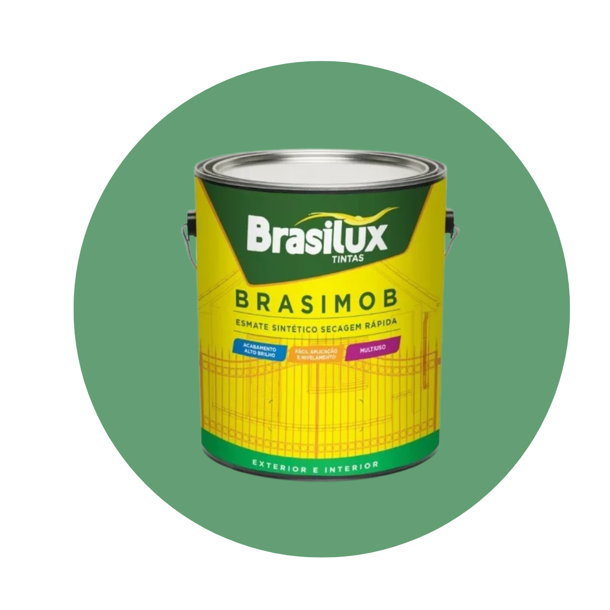 Esmalte Sintetico Brasimob Brasilux 3,6l:verde Nilo | MadeiraMadeira