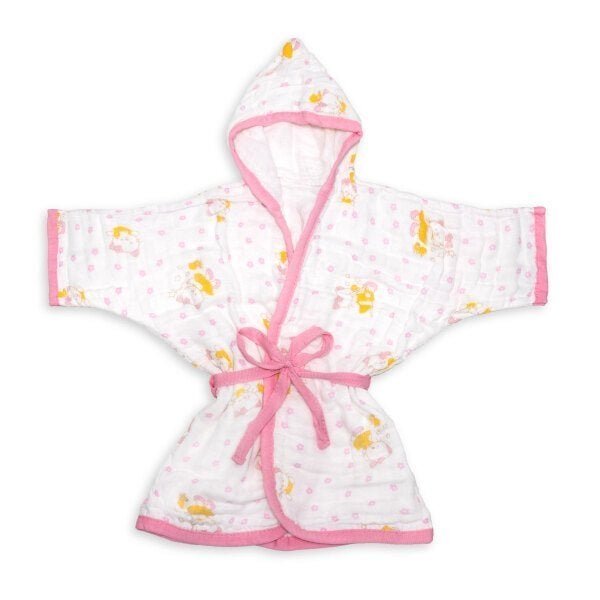 Roupão de Fralda Soft Premium Bebê com Capuz Gatinha Rosa | MadeiraMadeira