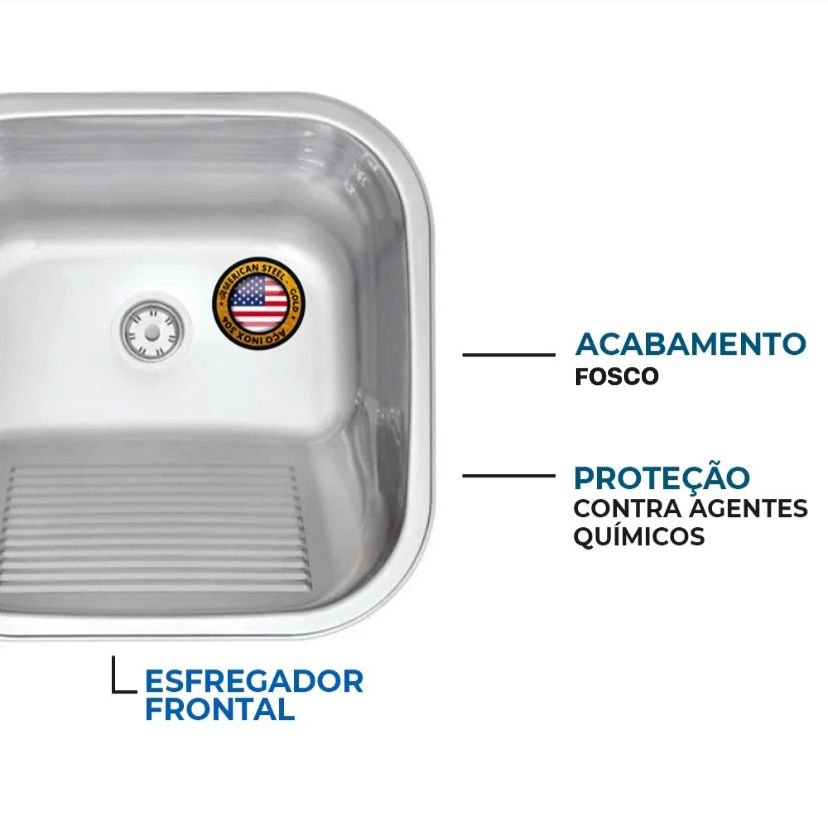 Tanque Inox 40X40 Fosco - Sobrepor E Embutir +Válvula | MadeiraMadeira
