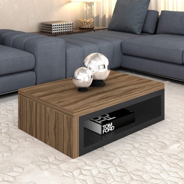 Mesa de Centro Retangular em MDF Sicília Espresso Móveis | MadeiraMadeira