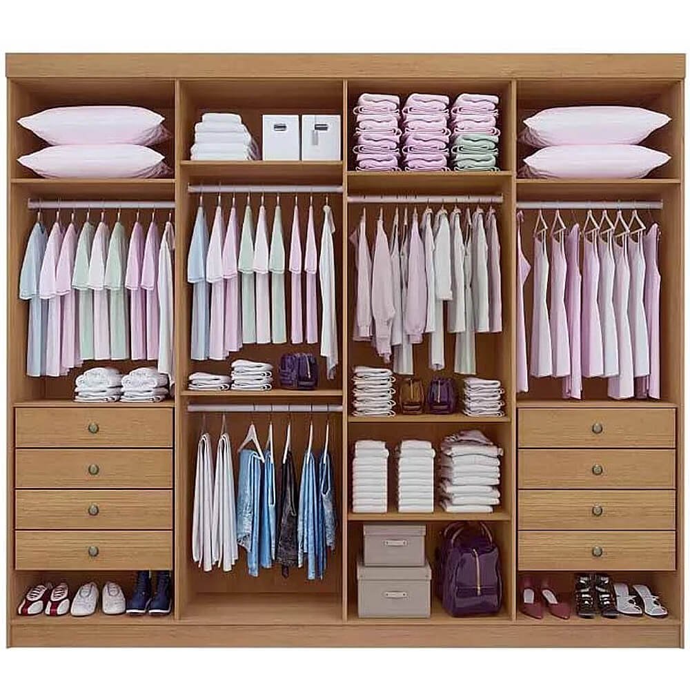 Guarda Roupa Daymond Casal 8 Portas 8 Gavetas D Doro Cor Branco ...