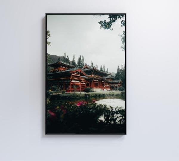 QUADRO TEMPLO JAPONÊS - 40x60 - Vidro Impresso | MadeiraMadeira
