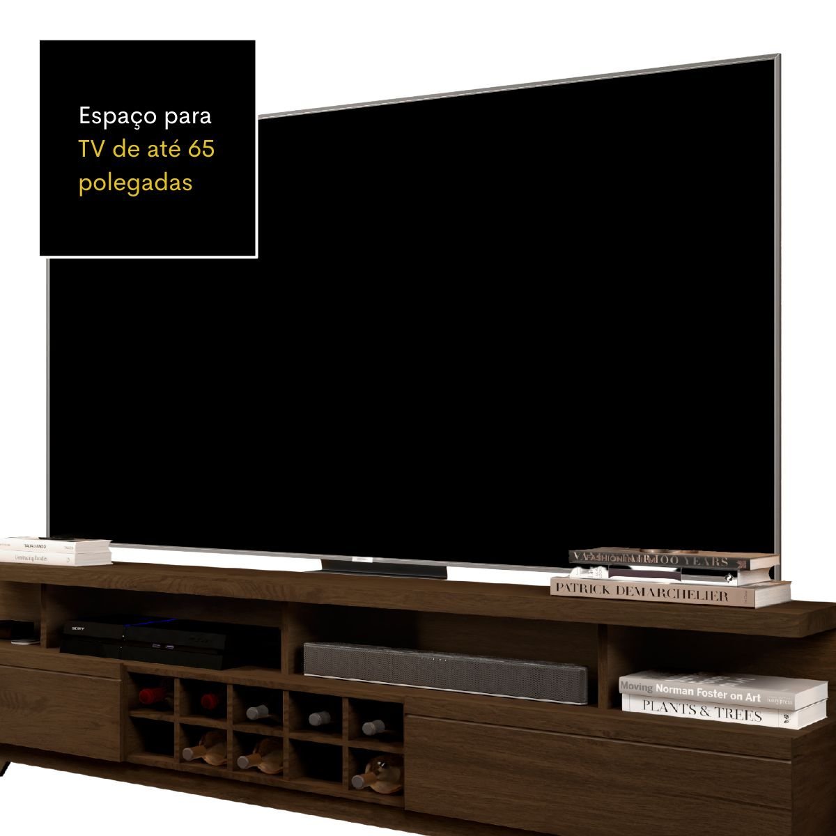 Rack para Sala Televisão até 65 Polegadas - Mod.2042:Cedro | MadeiraMadeira